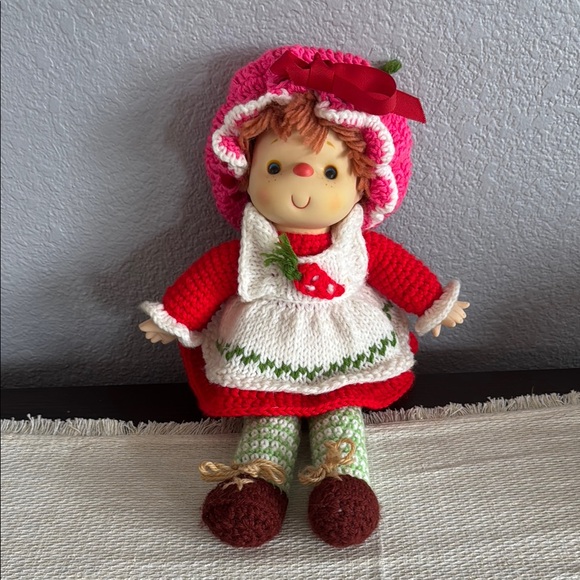 Toys | Vintage Handmade Crochet Strawberry Shortcake Doll | Poshmark